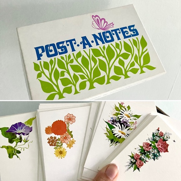 Vintage | Office | Vintage 7s Post A Notes Floral Postcard Notes Box Of ...